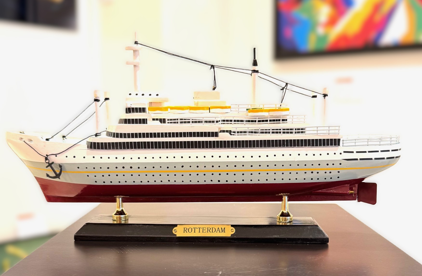 Miniatuur De Rotterdam - prachtig schaalmodel SS Rotterdam